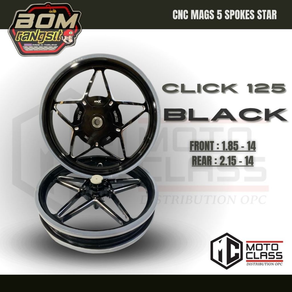 BOM RANGSIT CLICK 125 CNC MAGS 5 SPOKES STAR | Shopee Philippines
