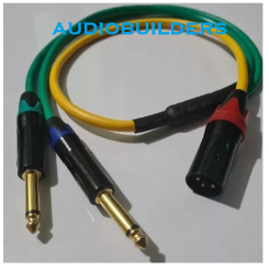 DIY XLR Male to 2PL 55 mono Y type Heavy Duty Audio Cable Connectors ...
