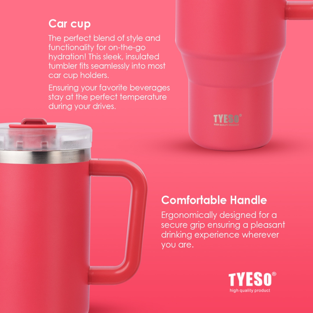 Tyeso Vacuum Insulated Tumbler with Handle and Straw 900ml/1200ml ...