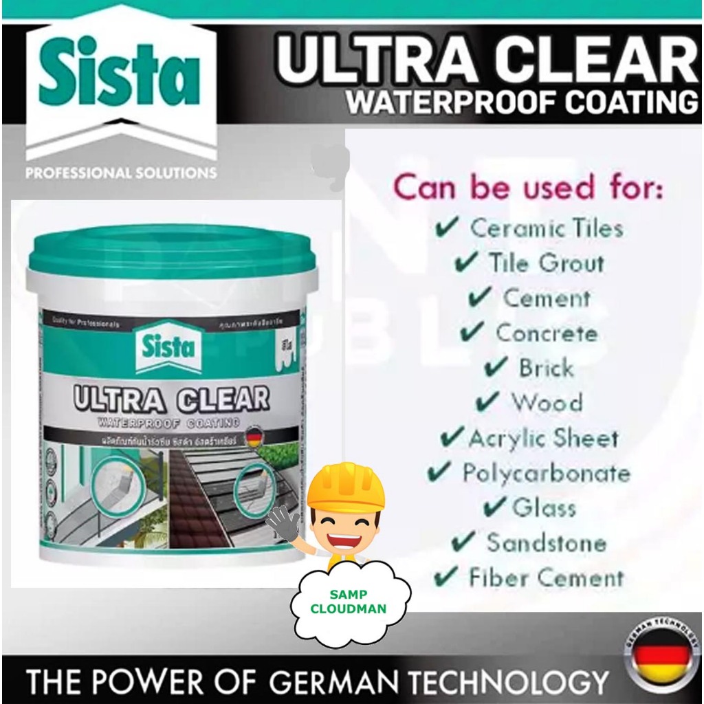 Sista Ultra Clear Waterproof Coating 1L / Kg Concrete Wood Tiles ...