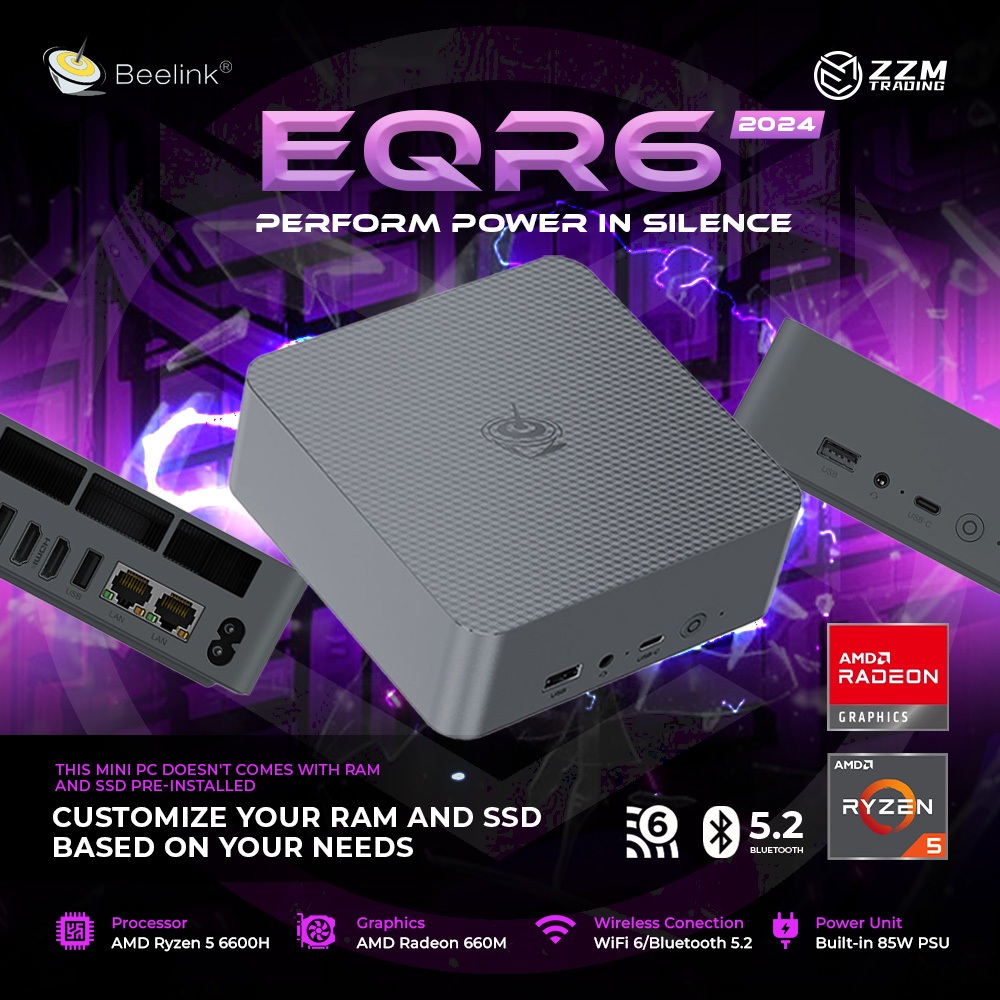 Beelink EQR6 2024 Mini PC AMD R5 6600H/R7 7735HS AMD Radeon 660M GPU ZZM Trading | Shopee ...