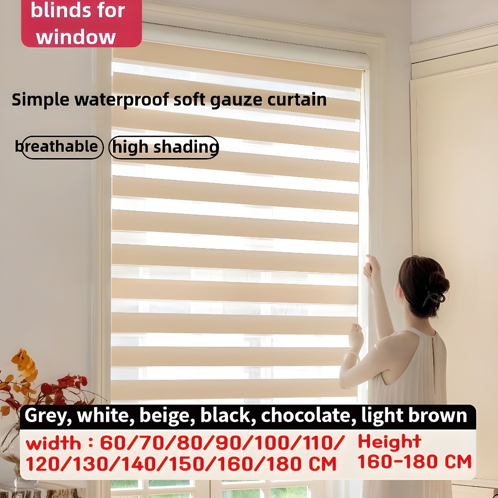 60/80/100/120/140/160/180 Width Modern Korean Venetians Duo Roller ...