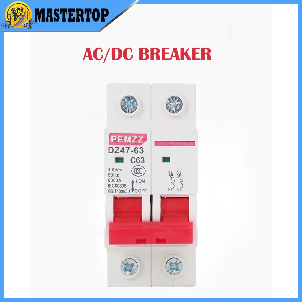 AC DC Miniature Circuit Breaker 10A - 63A, 1-pole 2-pole AC Breaker DC ...