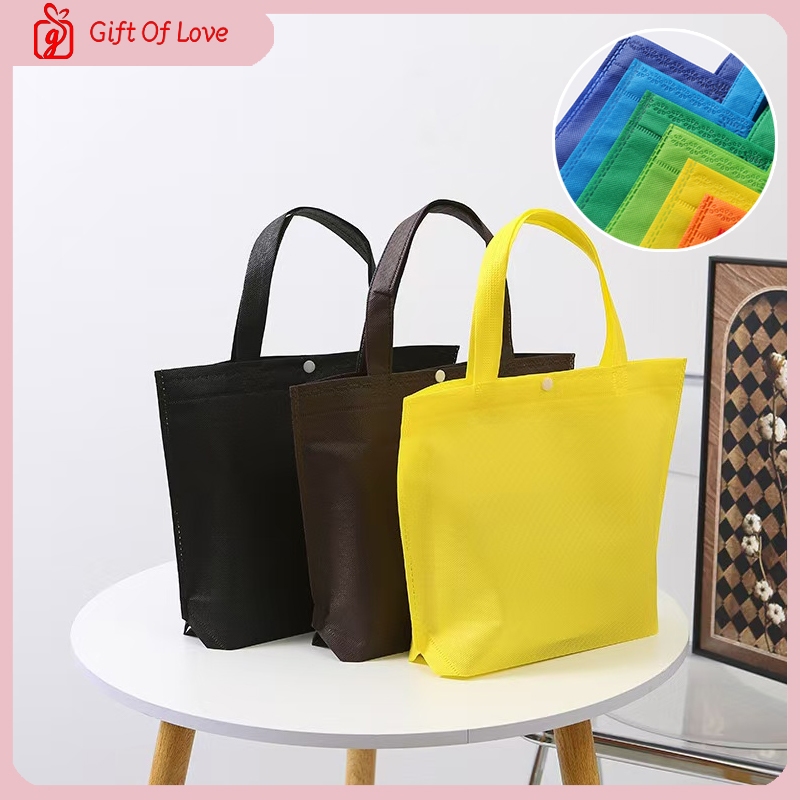 Button Eco Bag Non Woven Gift Bag Shopping Handbag Button Portable Gift ...