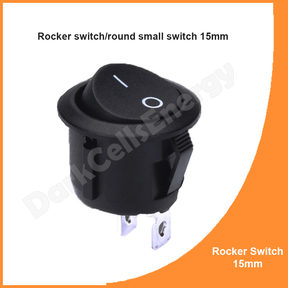1pcs KCD1 15mm Rocker Switch, 2 Pin 2 Position Round On Off Rocker ...