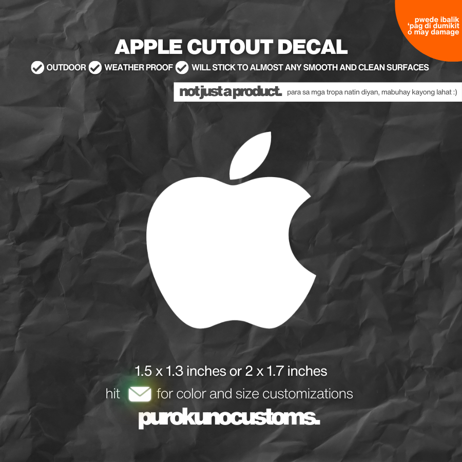 APPLE LOGO CUTOUT DECAL STICKER | Shopee Philippines