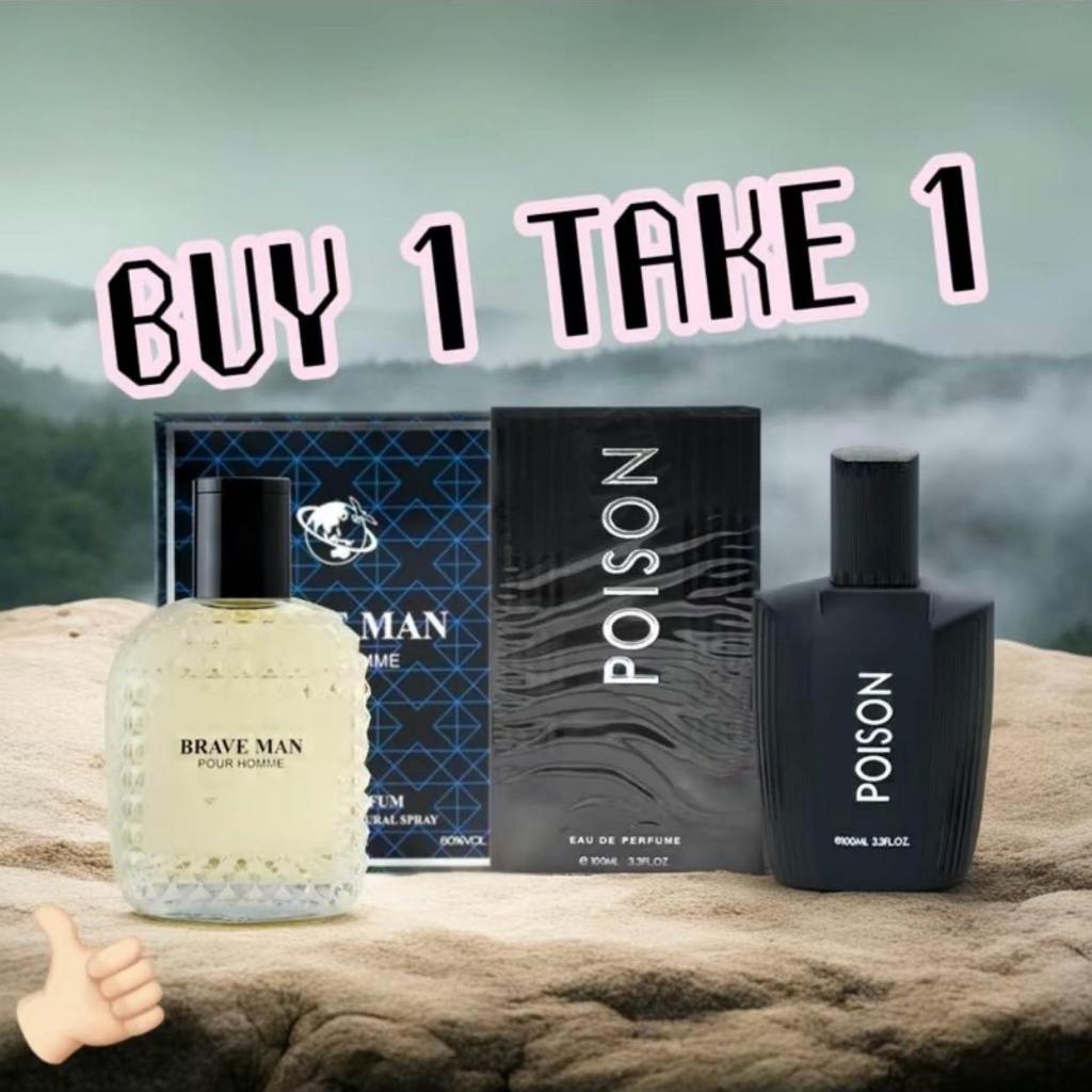 【Buy 1 Take 1】Men's Poison Perfume Spray 100ml with Brave Man Pour ...
