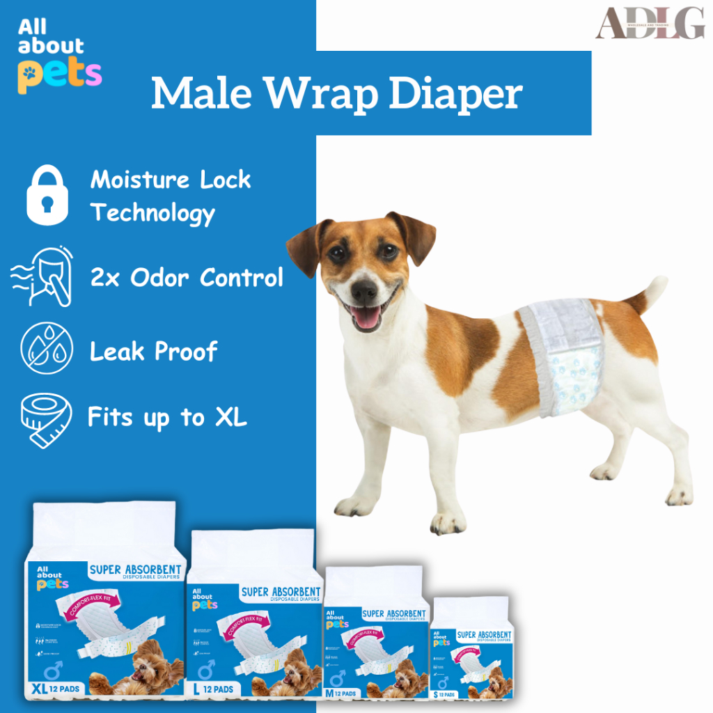 All About Pets Pet Diaper for Dogs, Super Absorbent, Pee Diaper, Whole ...