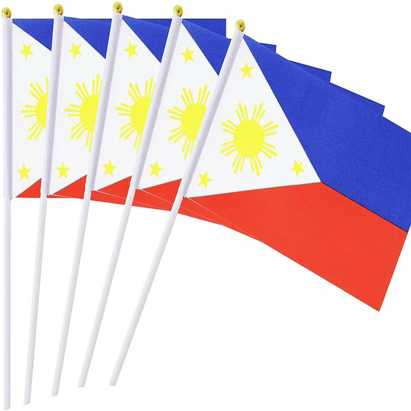 Cutesy Philippine Flag 14x21cm Small Handy Polyester Hand Waving Flag ...