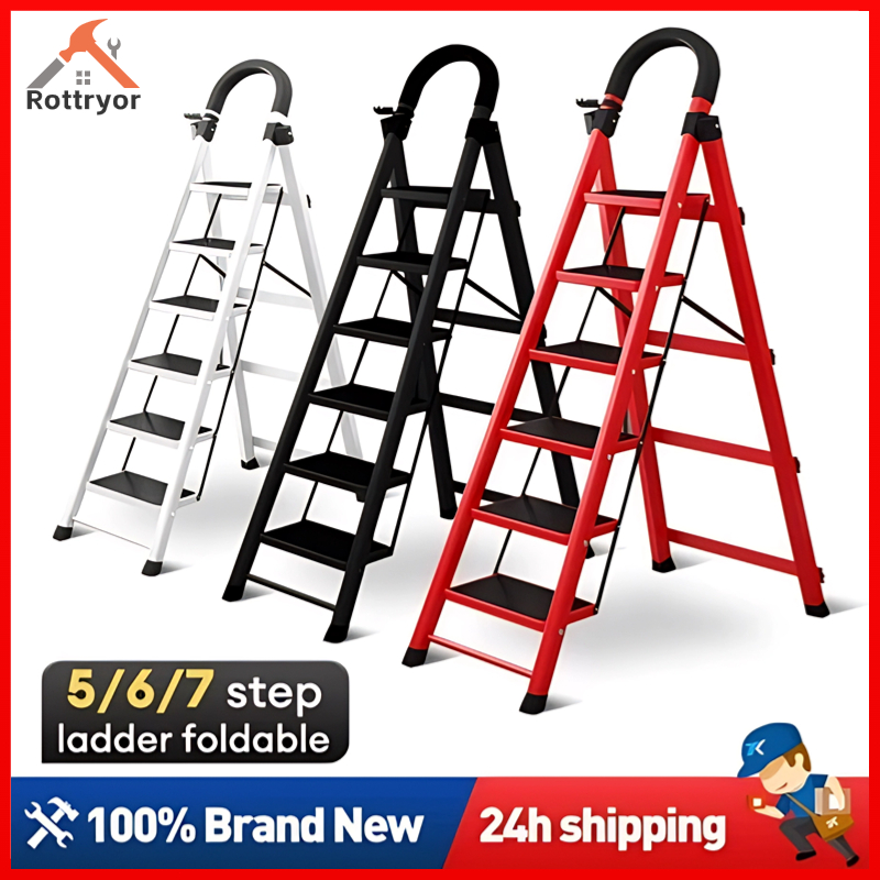 5/6/7 Step Ladder Foldable Steel Aluminum heavy duty Hagdanan Folding ...