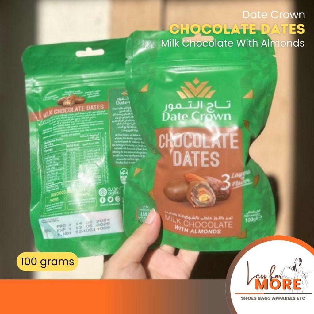 Date Crown Chocolate Dates | Milk Chocolate with Almonds | 3 Layers of ...