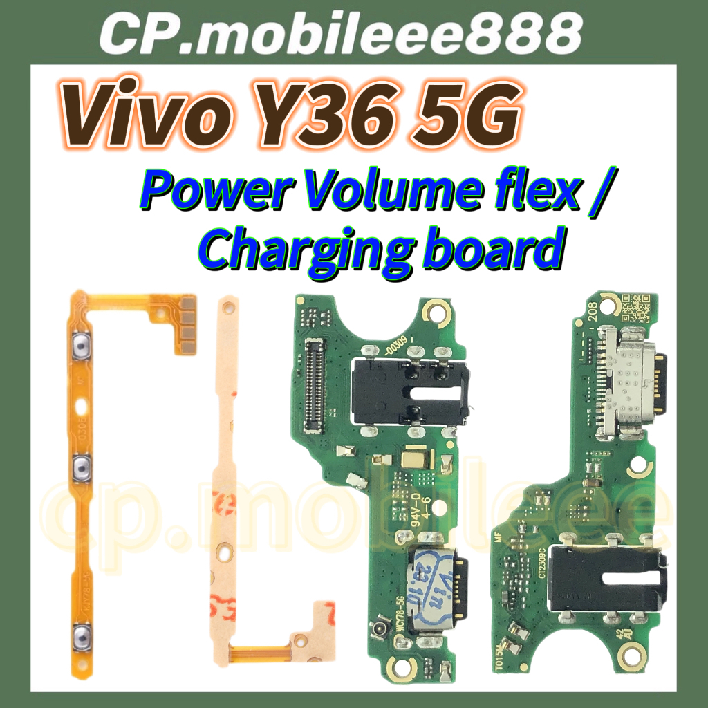 Vivo Y36 5G Power Volume Flex Button Switch USB Charging Port Board For ...