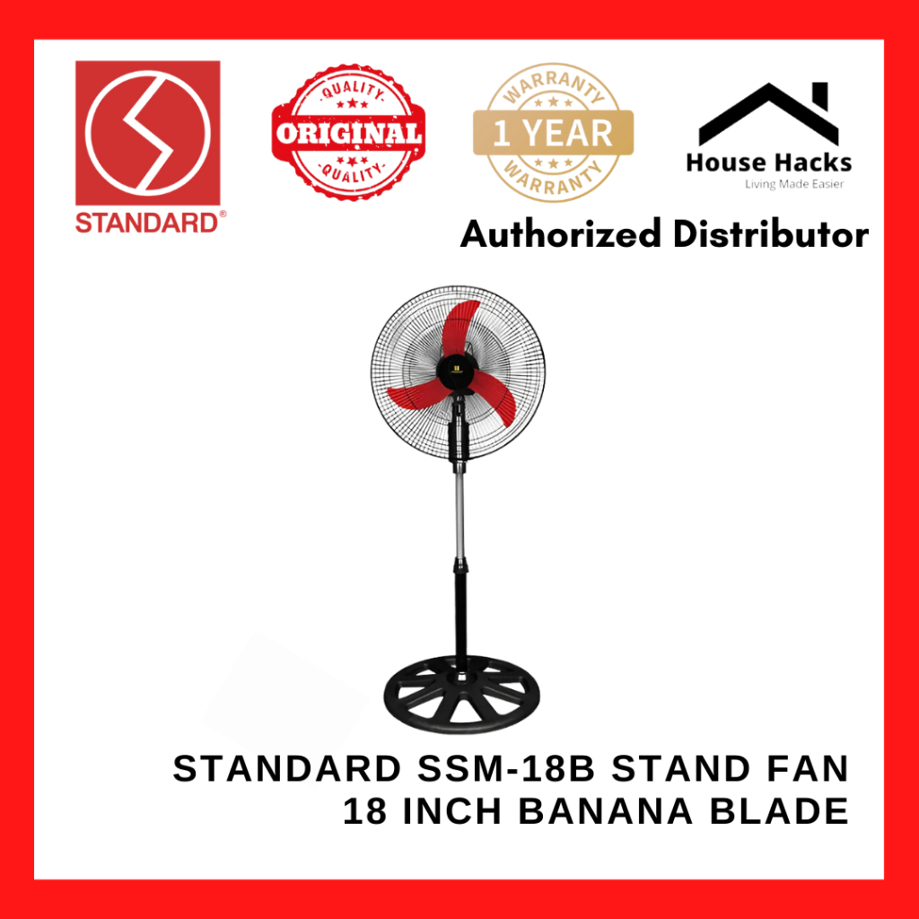 Standard SSM-18B Stand Fan 18 inch Banana Blade (House Hacks) | Shopee ...
