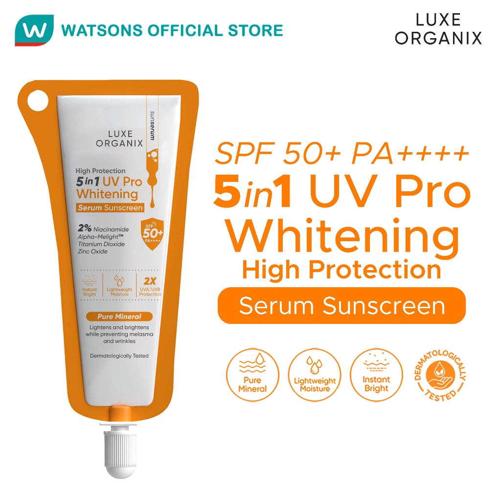 Luxe Organix 5in1 UV Pro Whitening Serum Sunscreen SPF 50 PA+++ 10mL | Shopee Philippines