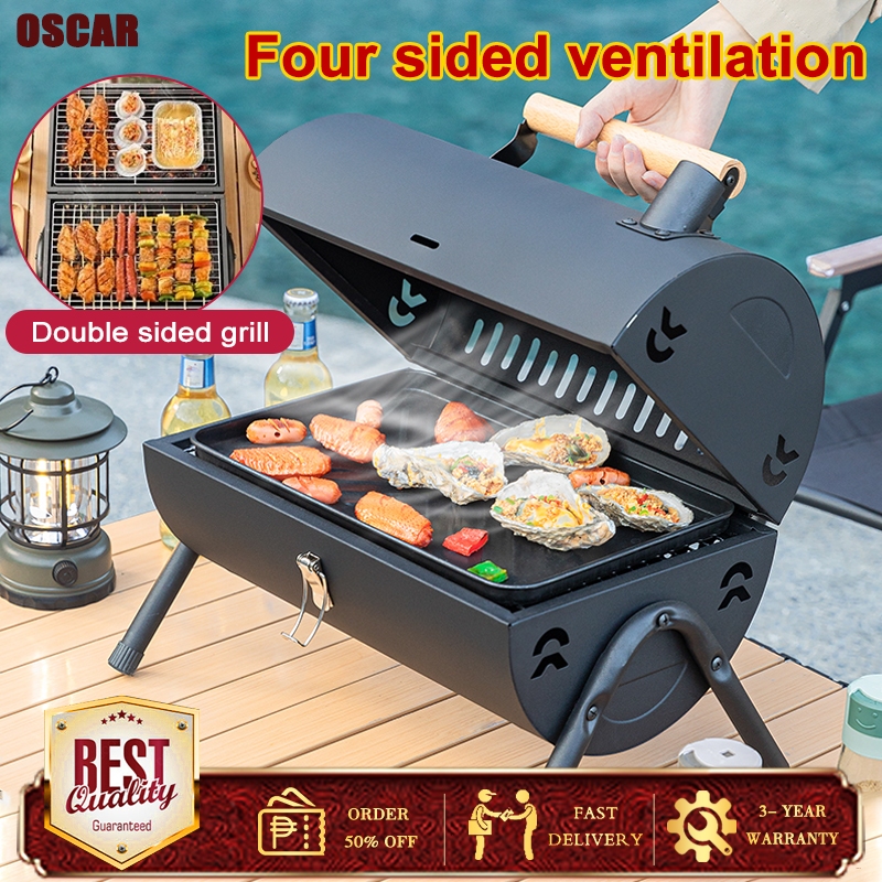 Barbecue Grills Outdoor double-sided Cooking Charcoal Grill Portable ...