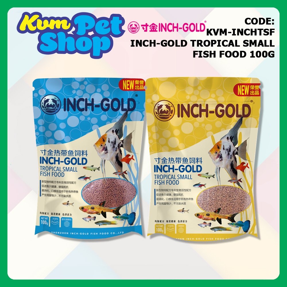 Inch-Gold Premium Tropical Small Fish Food 100g with Spirulina ...