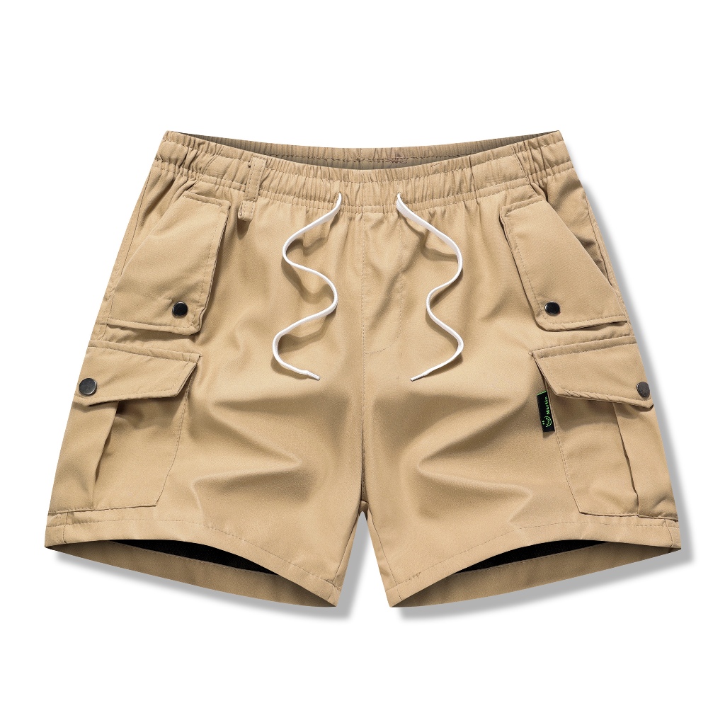 Cargo shorts sa itaas ng tuhod Elasticated waist Button pockets ...