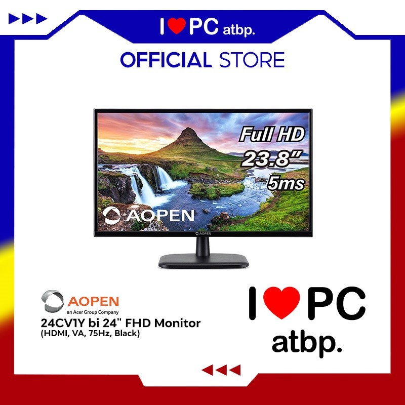 AOpen 24CV1Y bi 24" FHD Monitor (HDMI, VA, 75Hz, Black) | Shopee Philippines