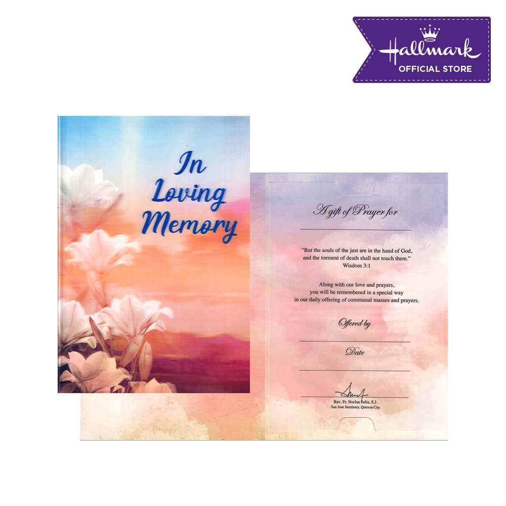 Hallmark Mass Card (IN LOVING MEMORY - FLOWER) with envelope 19.5cm x ...