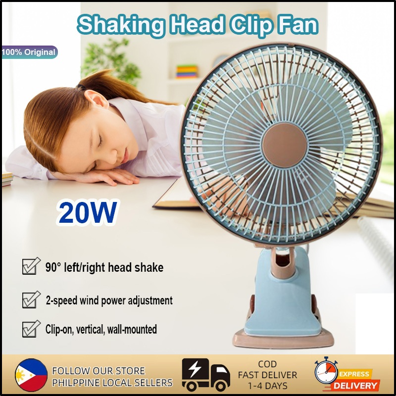 Shaking Head Mute Mini Electric Fan Portable Table Desktop Clip Fan ...
