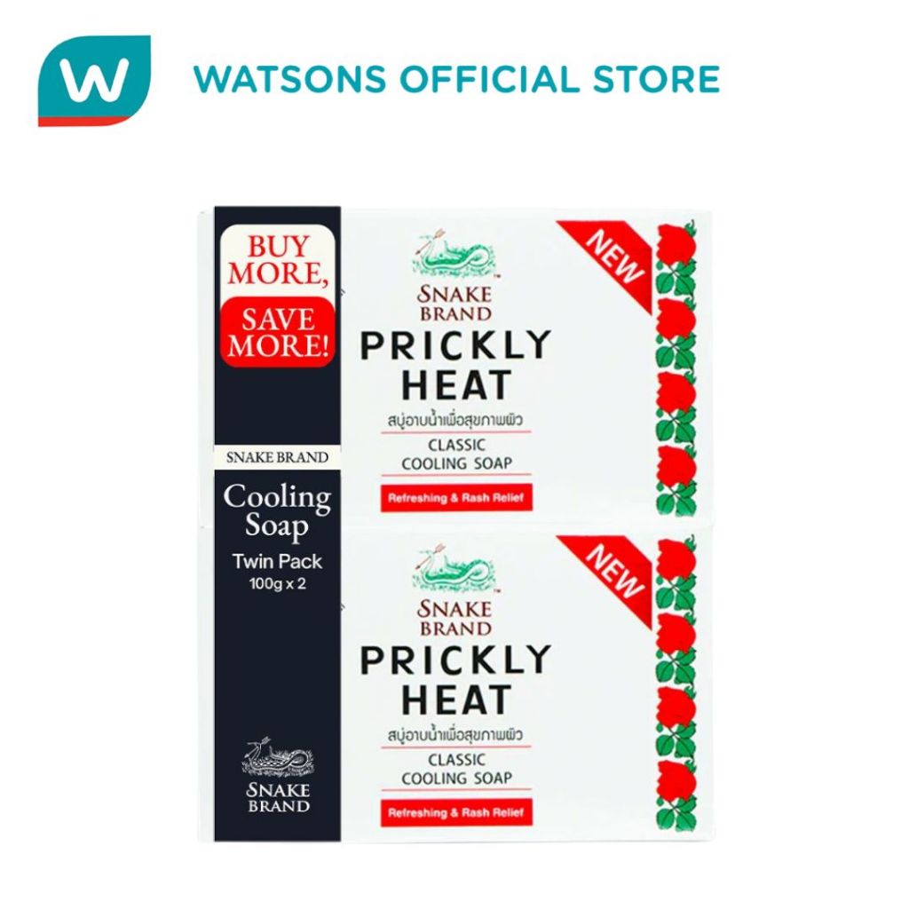 SNAKE BRAND Twin Pack: Prickly Heat Classic Cooling Soap 100g | Shopee ...