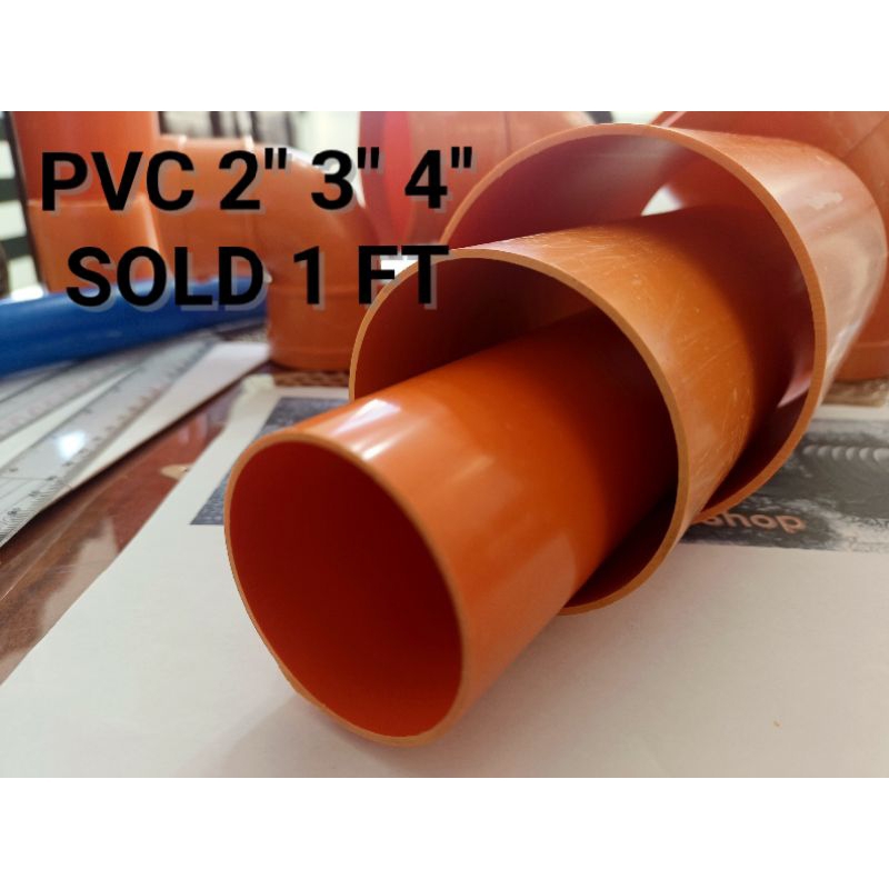 (SOLD PER 1 FEET) BIOPIPE PVC ORANGE PIPE SIZES 2" 3" 4" INCH" S600 ...