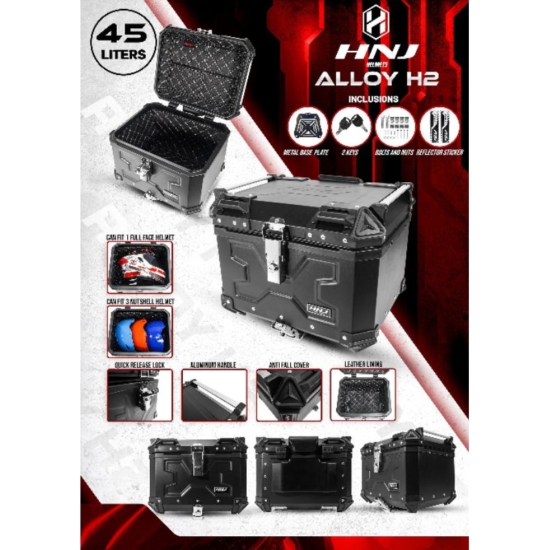 HNJ PURE ALLOY TOP BOX 45 LITERS WITH BACKREST | Shopee Philippines