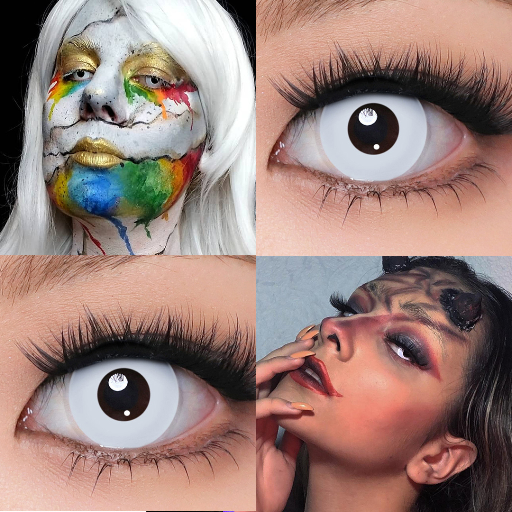 Magister White Contact Lens Halloween Cosplay Eye Makeup Contact Lenses ...