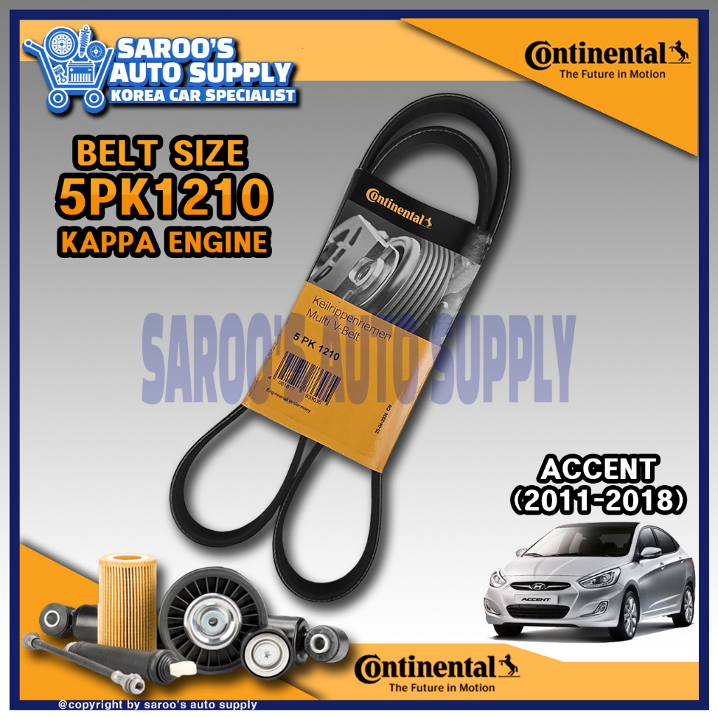 Drive Belt / V-Belt / Fan Belt For Accent (11-18),Continental Brand ...