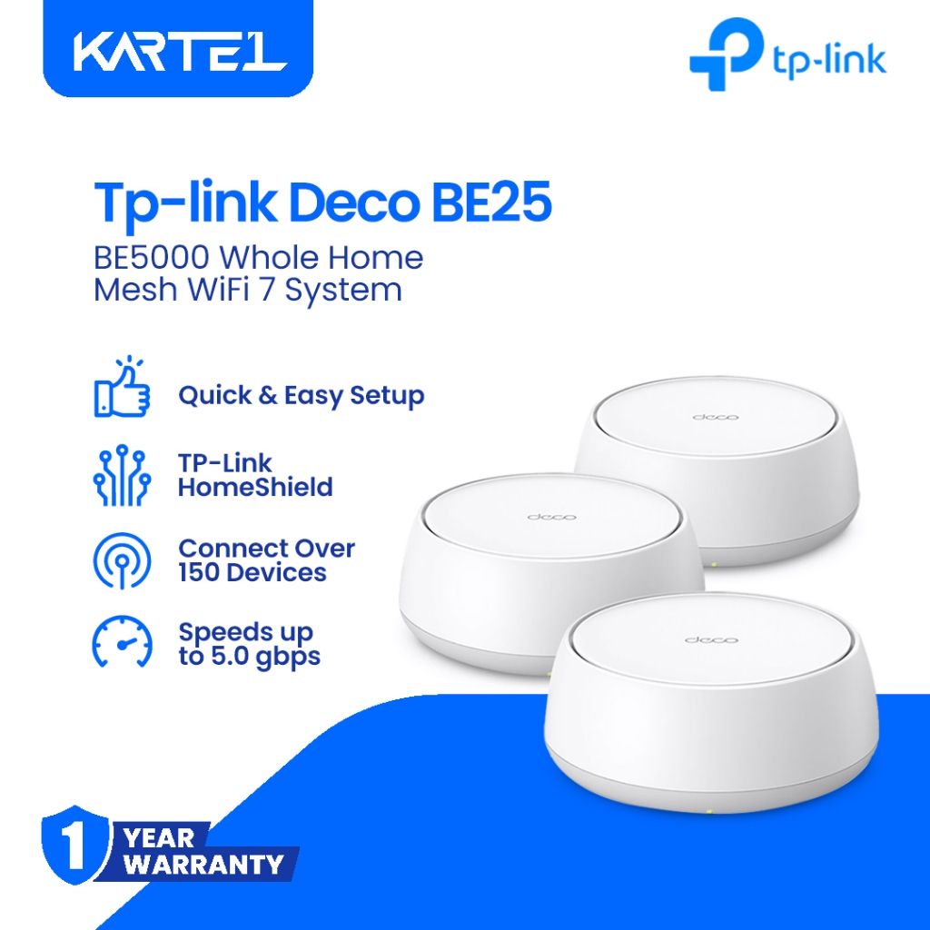 TP-LINK Deco BE25 BE5000 Whole Home Mesh WiFi 7 System | Shopee Philippines