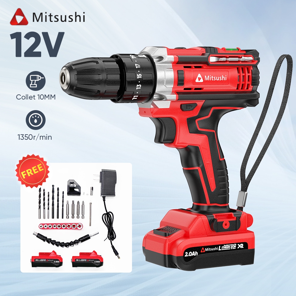 Mitsushi Cordless Drill Lithium-ion rechargeable drill rechargeable ...
