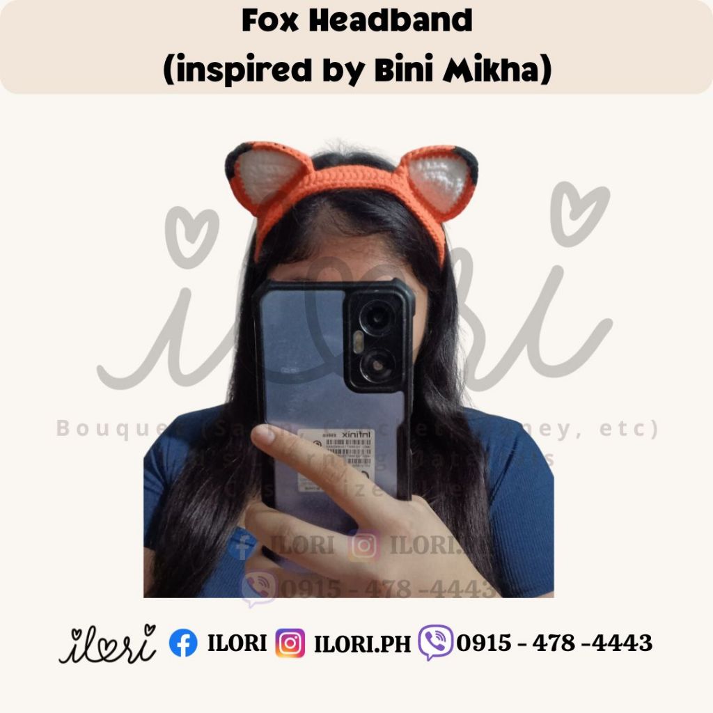 Ilori's Personalized Fox Headband (inspired by Bini Mikha) | Shopee ...