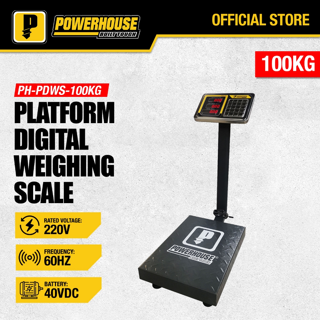 POWERHOUSE Heavy Duty Platform Digital Weighing Scale 100kg / 20g PHPT ...