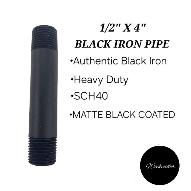 Iron Pipe Decor 4" 1/2 Matte Black Powder Coated | Shopee Philippines