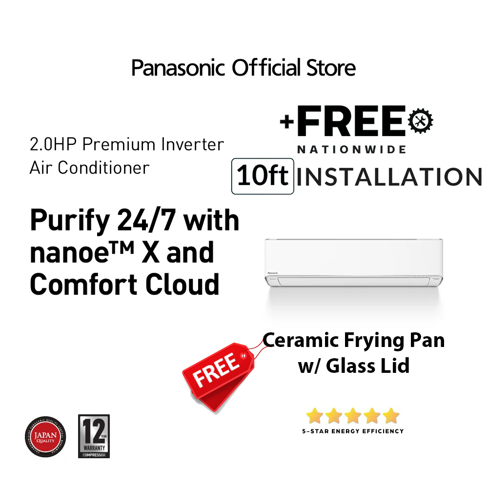Panasonic CS/CU-XU18XKQ 2.0HP Premium Inverter AERO SERIES Single ...