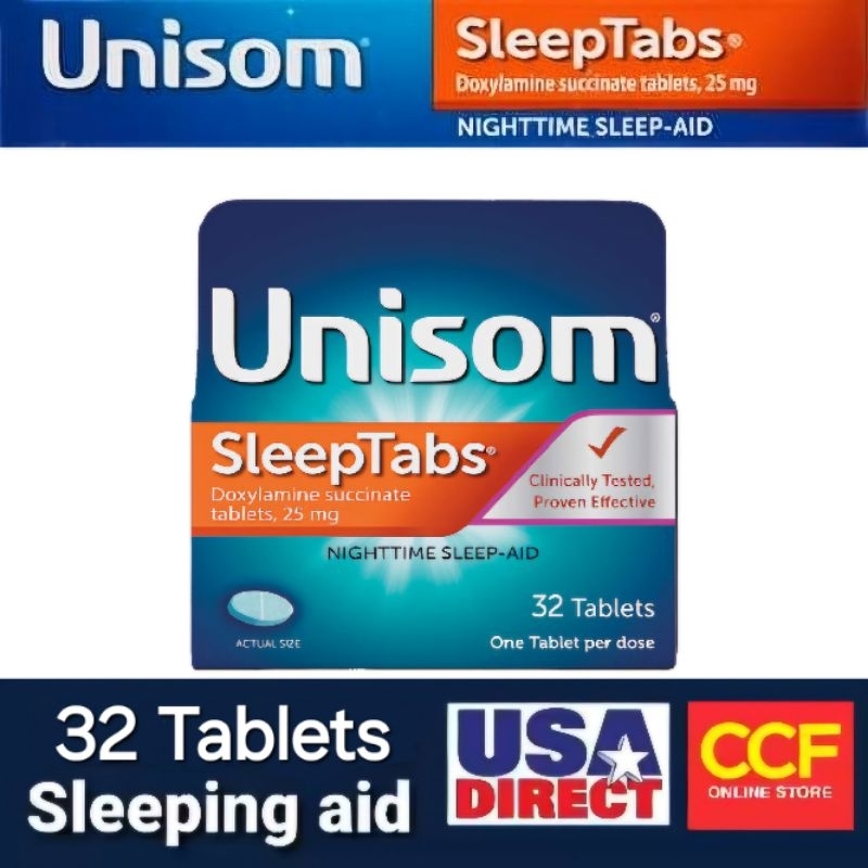 Unisom SleepTabs SleepAid Sleeping Pills 25mg 32 Tablets | Shopee ...