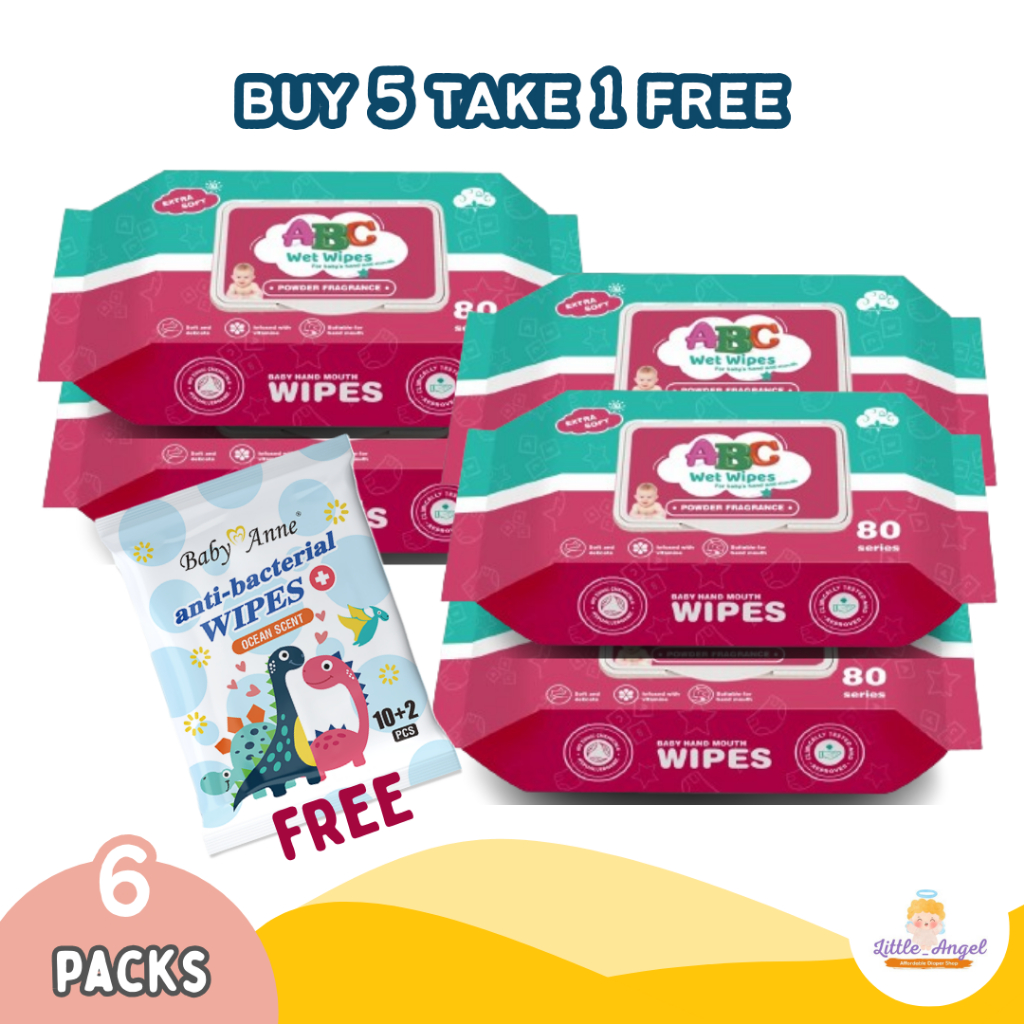 Little_Angel ABC Baby Care Wet Wipes BUY 5 Packs PLUS 1 Free BABY ANNE ...