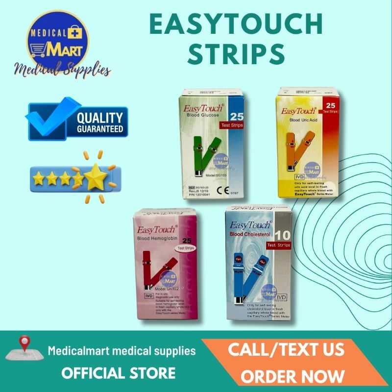 EasyTouch Rest Strips (Glucose,Uric,Cholesterol,Hemoglobin) | Shopee ...