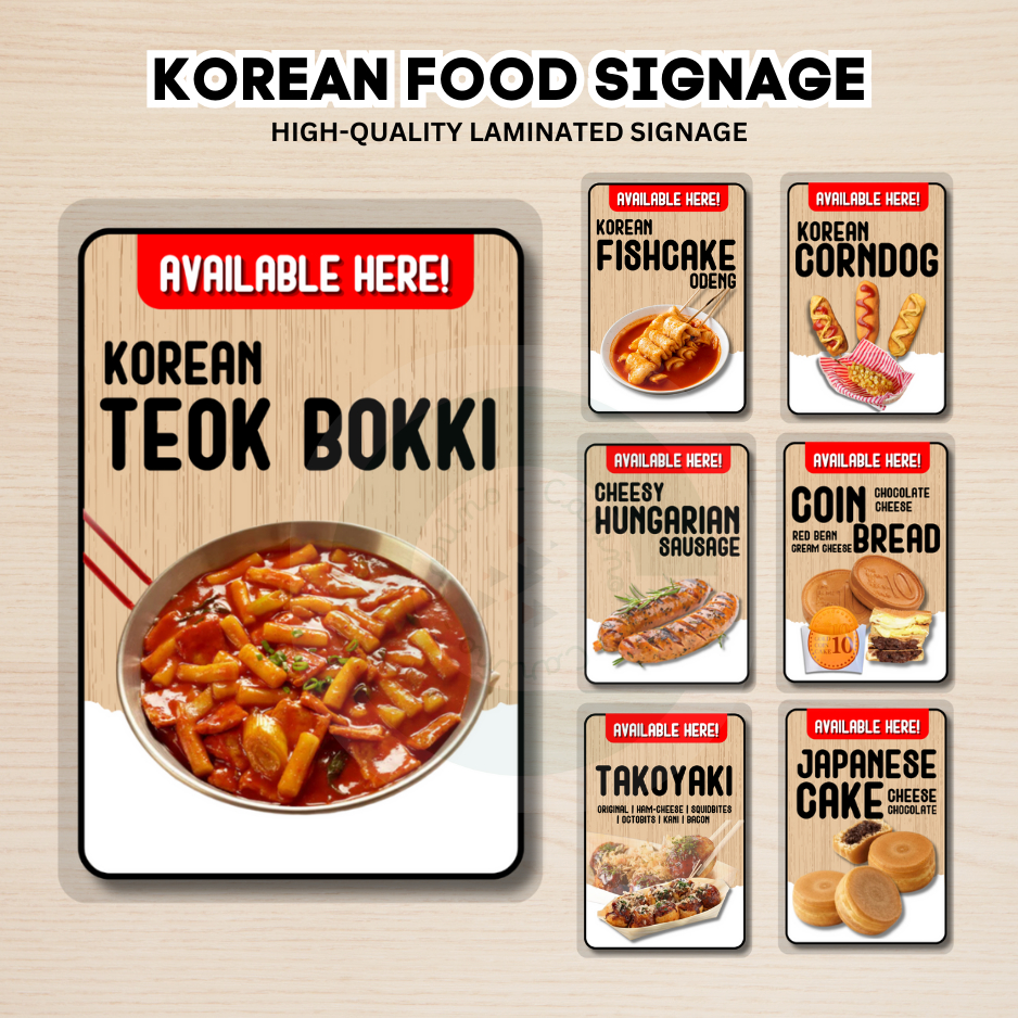 Korean Food Signage l Odeng Signage Sign l Fishcake Signage Sign ...