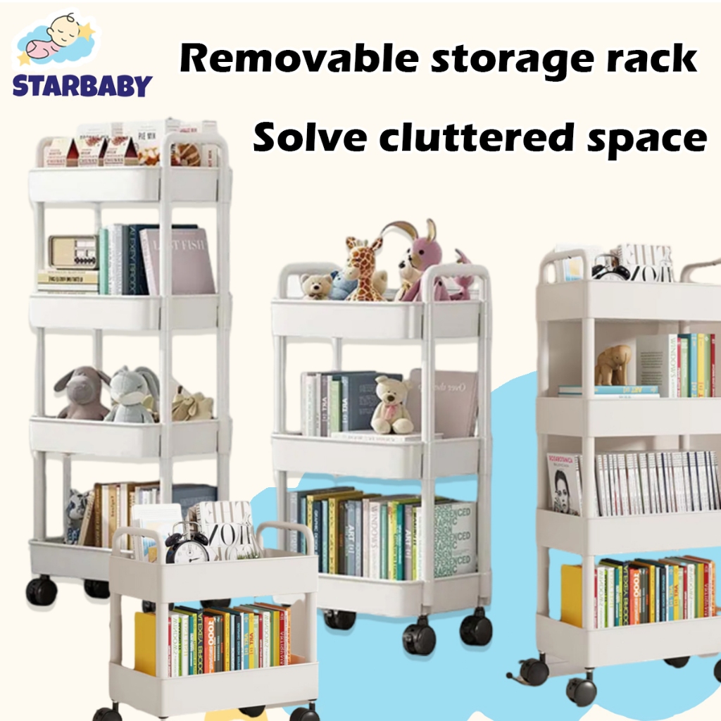 Multi-storey cart storage shelf movable rack With Wheel vegetable rack ...