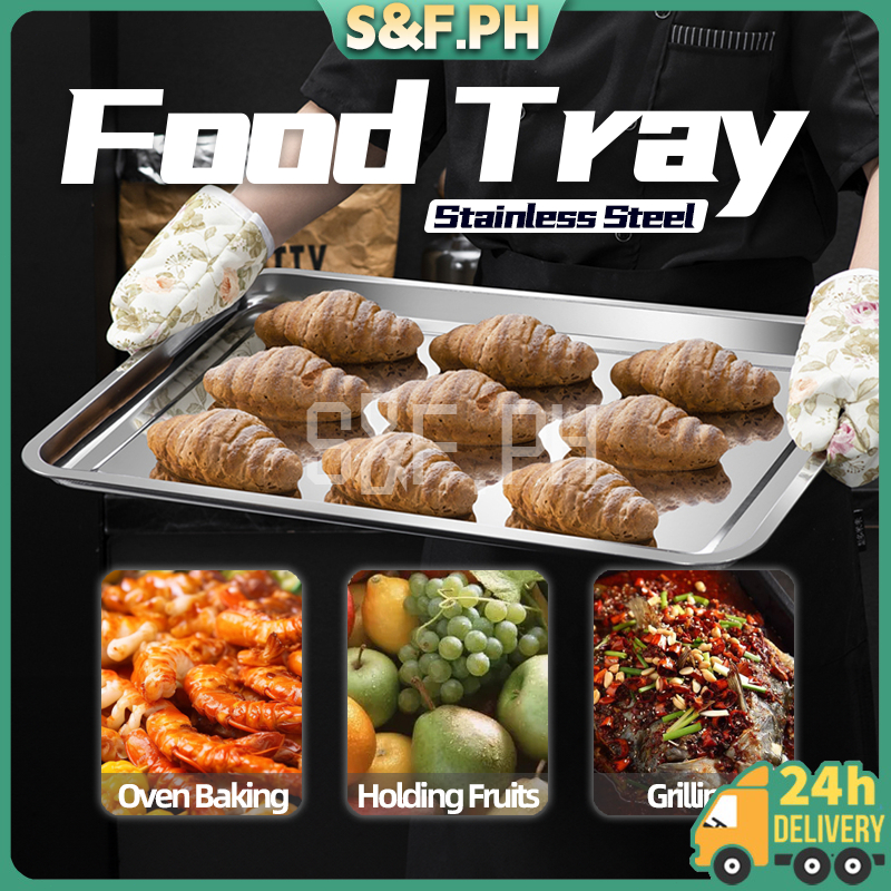 S&F Stainless Steel Food Tray Makapal Malalim Food Warmer Serving Food ...