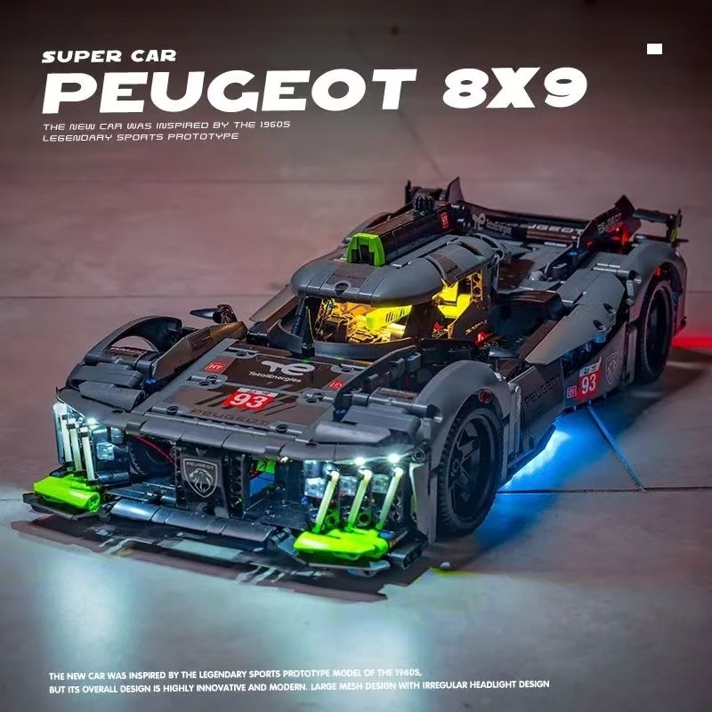 Technic Peugeot 9X8 24H Le Mans Hybrid Hypercar Race Car Building Kit ...