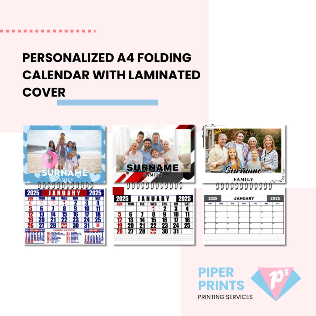 Personalized A4 Folding Calendar with Laminated Cover | Shopee Philippines