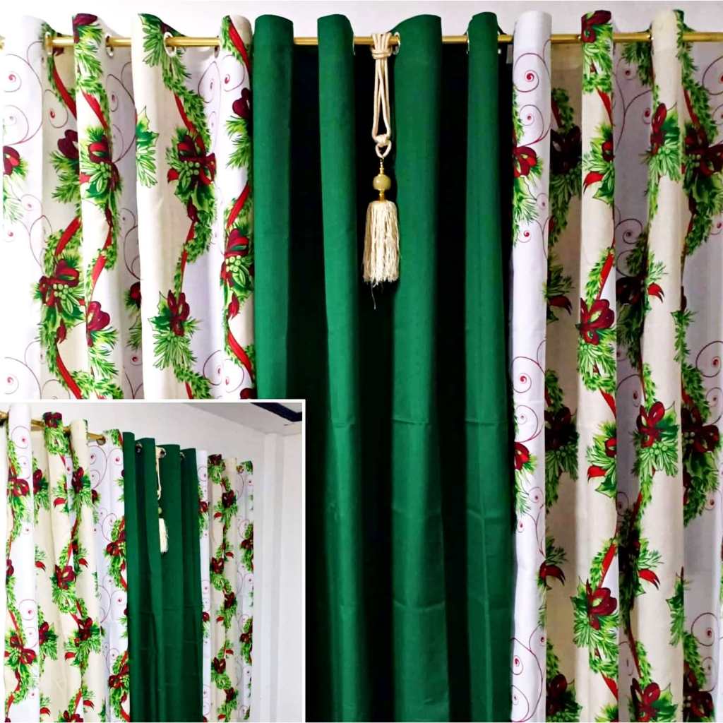 Christmas Curtains - Ribbonette Garland | Shopee Philippines