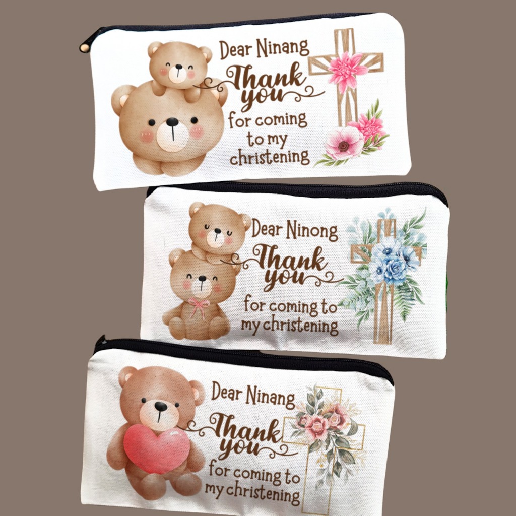Christening Baptism Thank you Ninang Ninong Print 4x8" Katsa Canvas ...