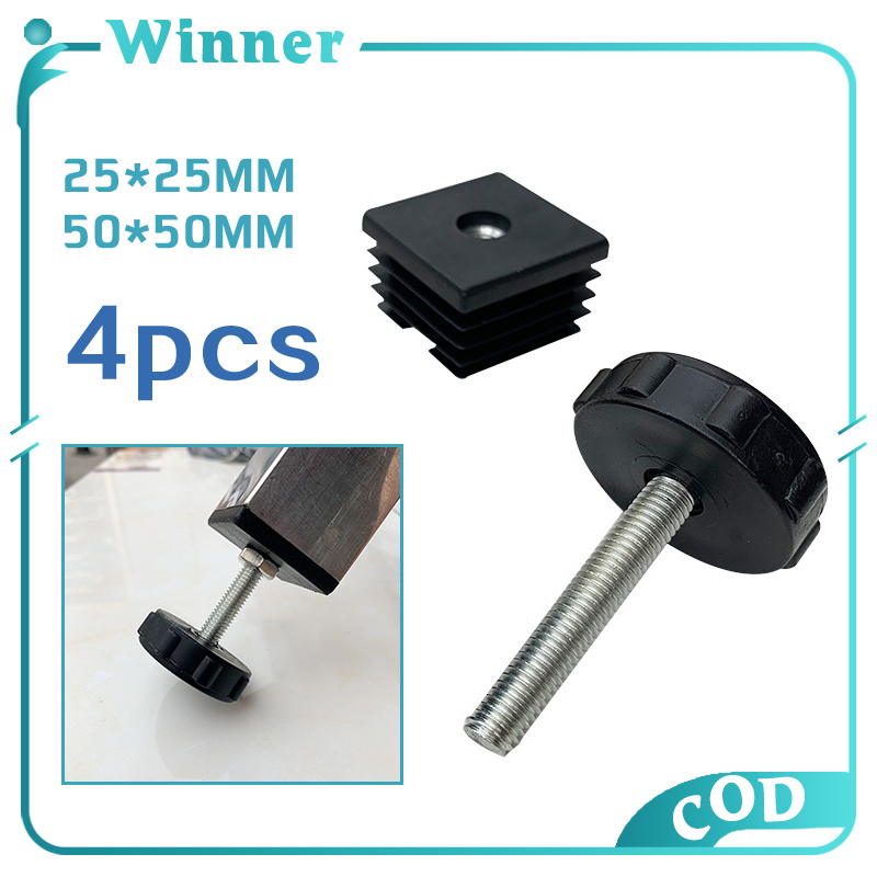 4Pcs Adjustable Foot Pad Foot Pipe Plug Shelf Table Leg Nuts Plug ...