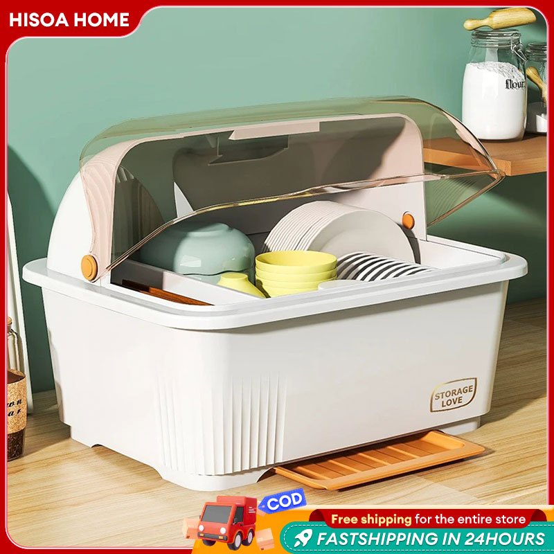 Plastic Dish Storage Box Dish Rack with Cover Insectproof Tools ...