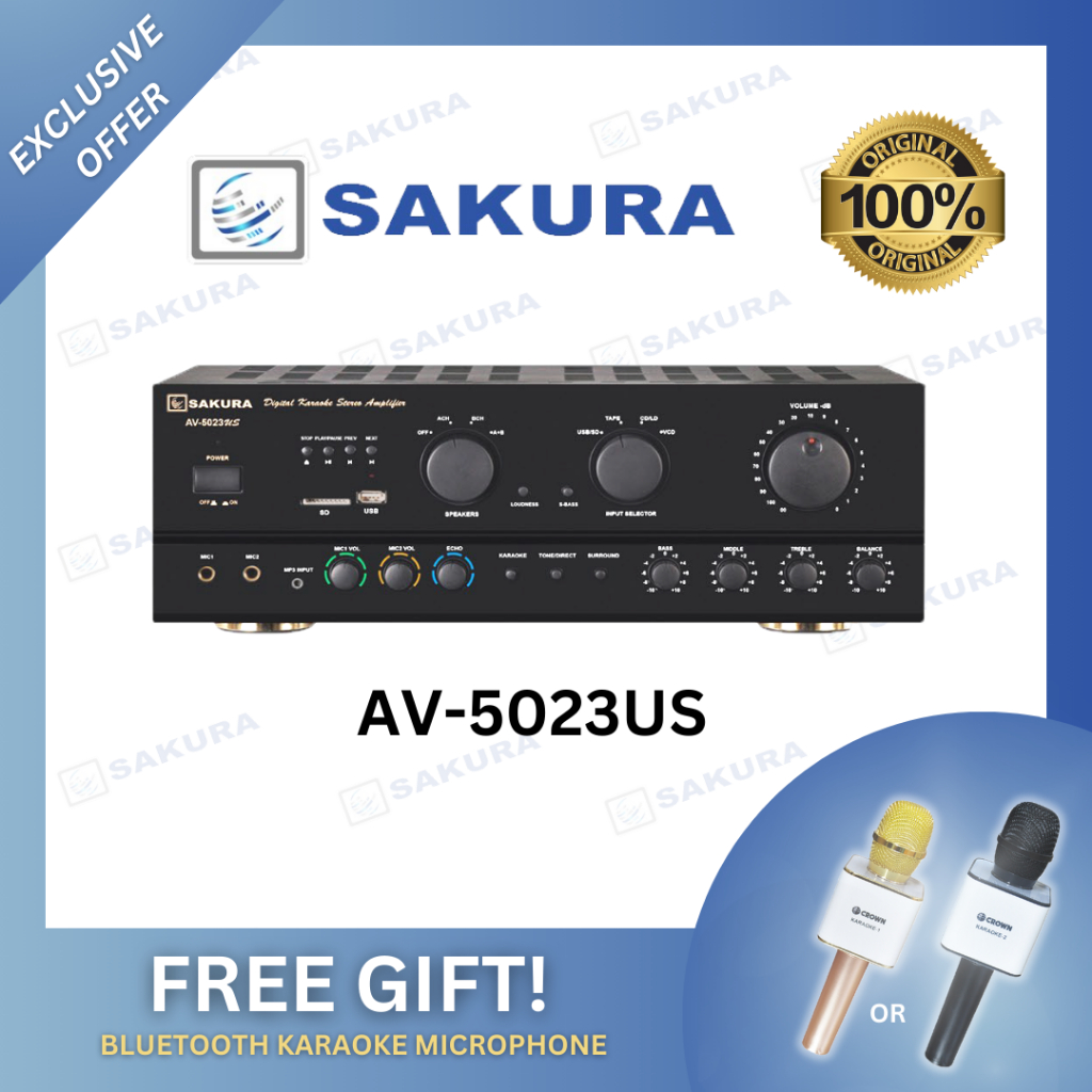SAKURA AV-5023US / 5.1 CH KARAOKE AMPLIFIER | Shopee Philippines