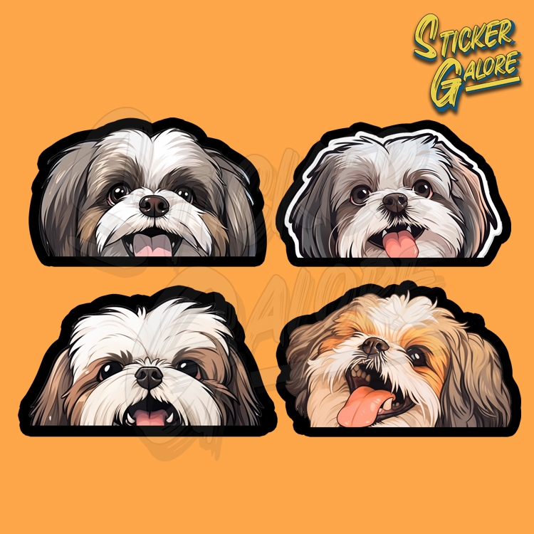 SHIH TZU DOG PEEKER STICKERS (WATEPROOF AND SCRATCH PROOF, VINYL ...