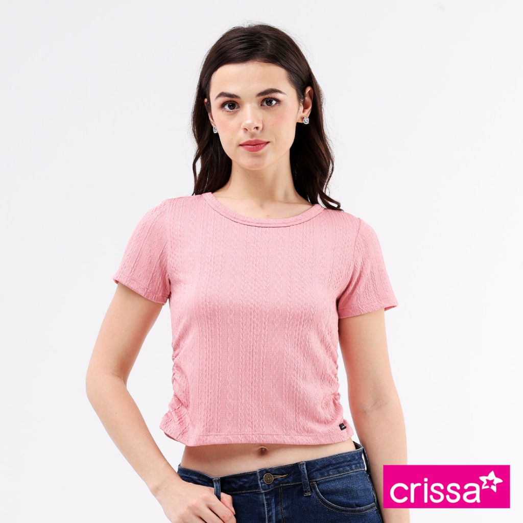 Crissa Textured Knits Short Sleeves Top CSTT16-0053 | Shopee Philippines